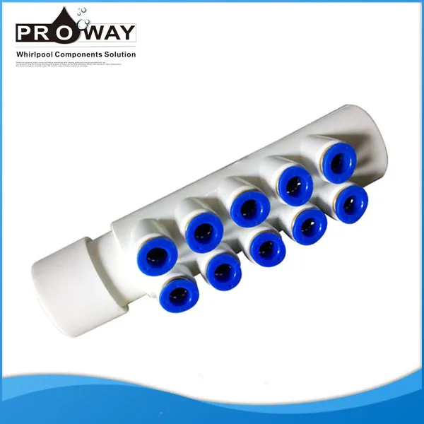 4 Outlets 1x3/8" Bathtub Air System Distributor - PVC Fittings