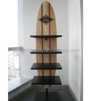 4 Shelf Wooden Surfboard Floor Display - Buy Surfboard Display Rack ...