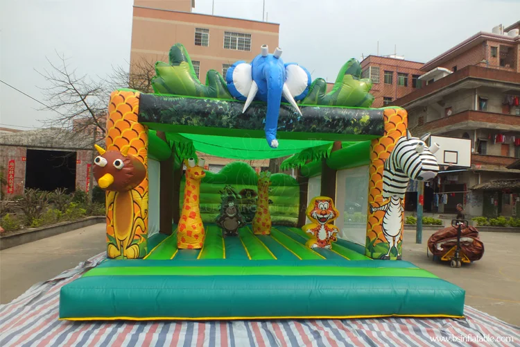Commercial Inflatable Bouncer Castle,Zoo Animals Inflatable Jump Bounce ...