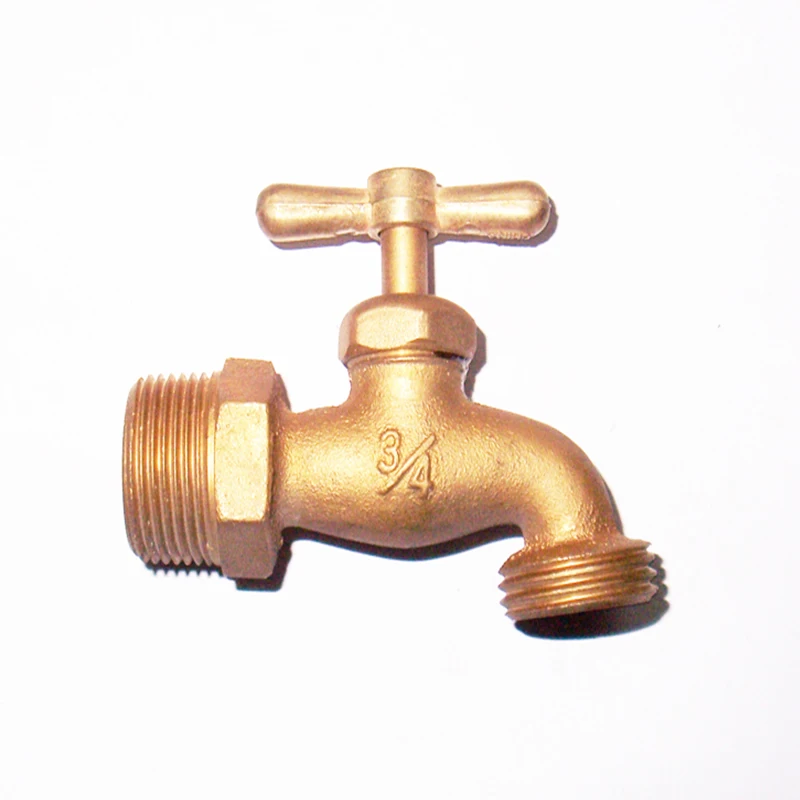 Otore Multi Turn T-handle Wall Mounted Brass Hose Bib Tap With 1/2" Mip ...