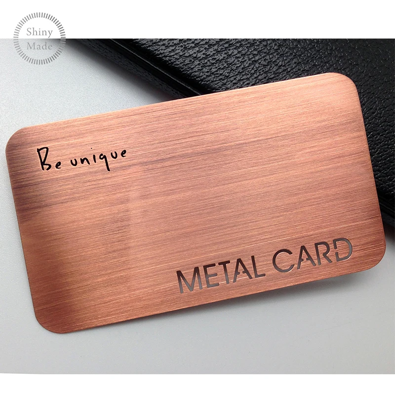 Customized Personalized Design Rose Gold Brusded Blank Metal Gift Cards ...