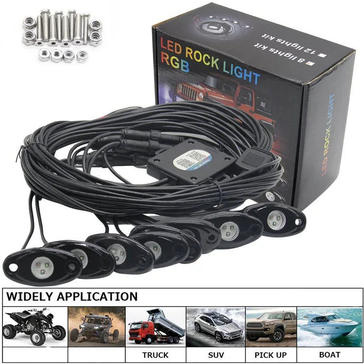 New Rock Lights 2 Inch Led Tail Dome Light Five Colors Rigid Led Side ...