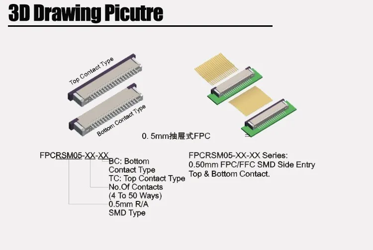 Usb Fpc Male Connector To Ffc Cable 1mm - Buy Usb Fpc Male Connector ...