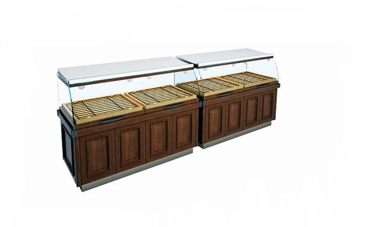 Customized Wood Bread Display Showcase - Modern & Eco-friendly