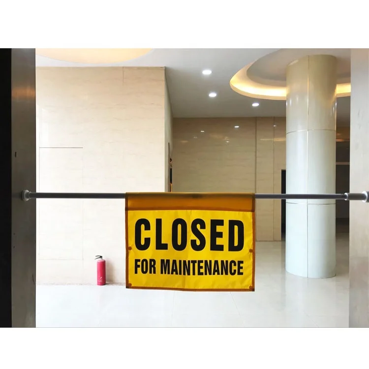 Closed for Cleaning Safety Hanging Warning Sign Caution Board Flag