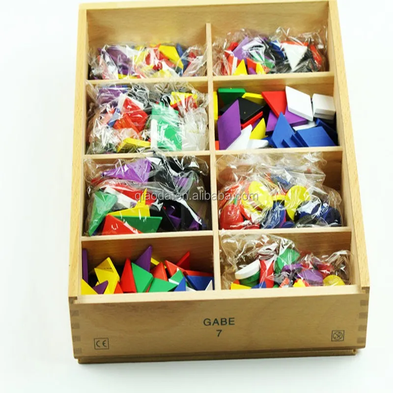Wholesale Wooden Educational Toy Froebel Gabe 7 Colorful Geometric ...