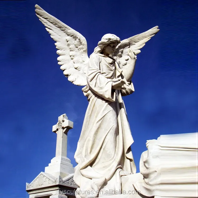 Stone Hells Angels with Big Wings Statue for Cemetery