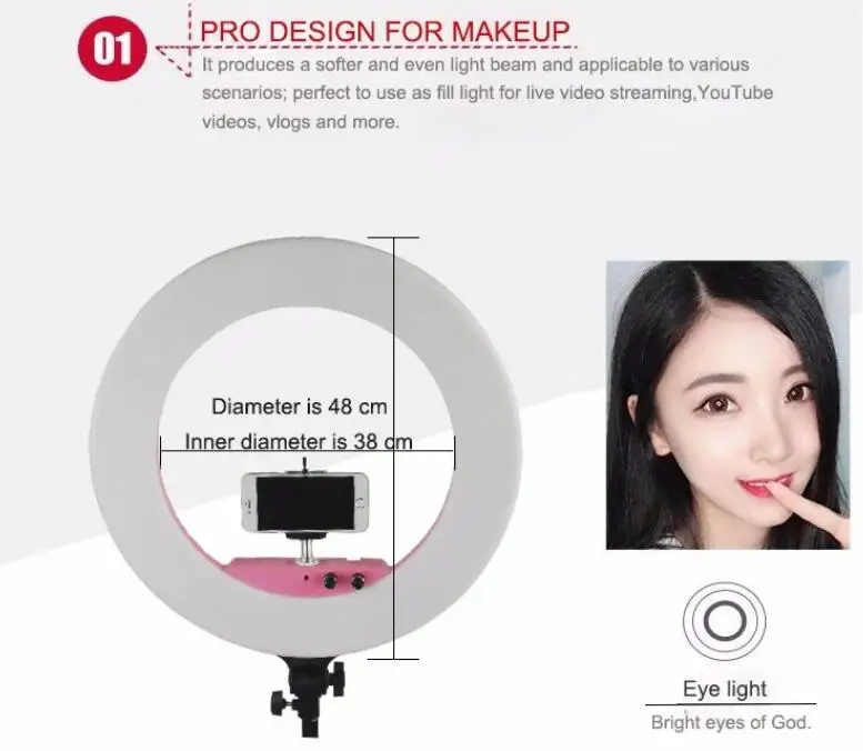 LF-R480 LED Ring Light - Perfect for Live Shows & Portraits