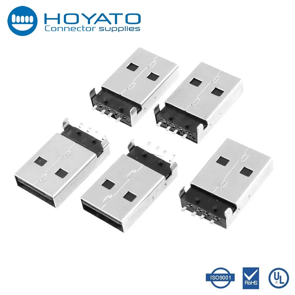 Promotional 4 Pin A Type Male Usb 2.0 Connector,Right Angle Pcb Usb ...