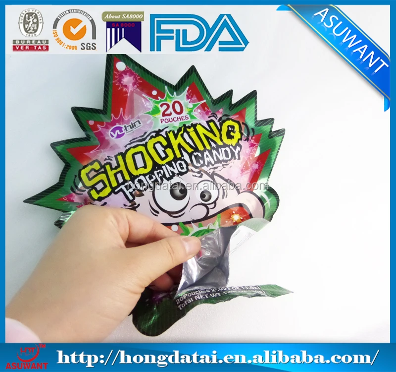 Shocking Popping Candy Plastic Packaging Bag Custom Plastic Bag - Buy ...
