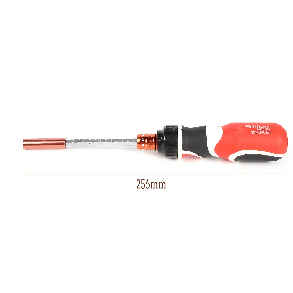 Adjustable Ratchet Screwdriver Bit Holder 1/4 Hex Magnetic Screw Driver ...