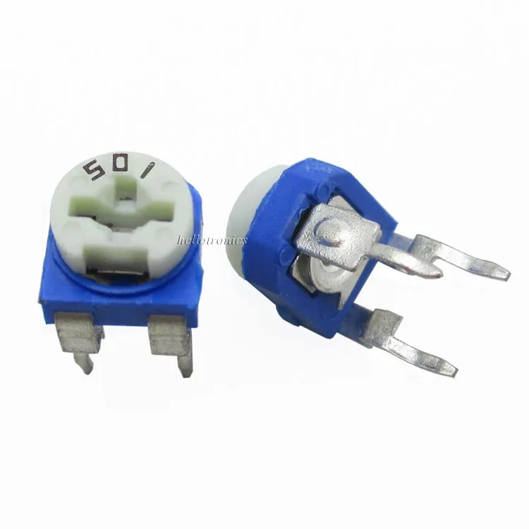 White Blue 500 Ohm Variable Resistor 501 Potentiometer For Breadboard ...