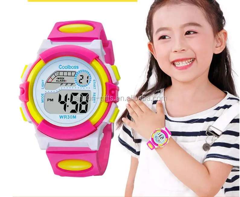 Factory Supply Sports Digital Girls Watches Led Water Resistant 30M ...