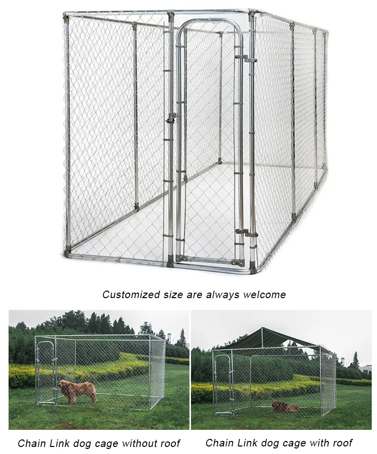 Large Dog Run Chain Link Animal Cage / Portable Large Garden Dog ...