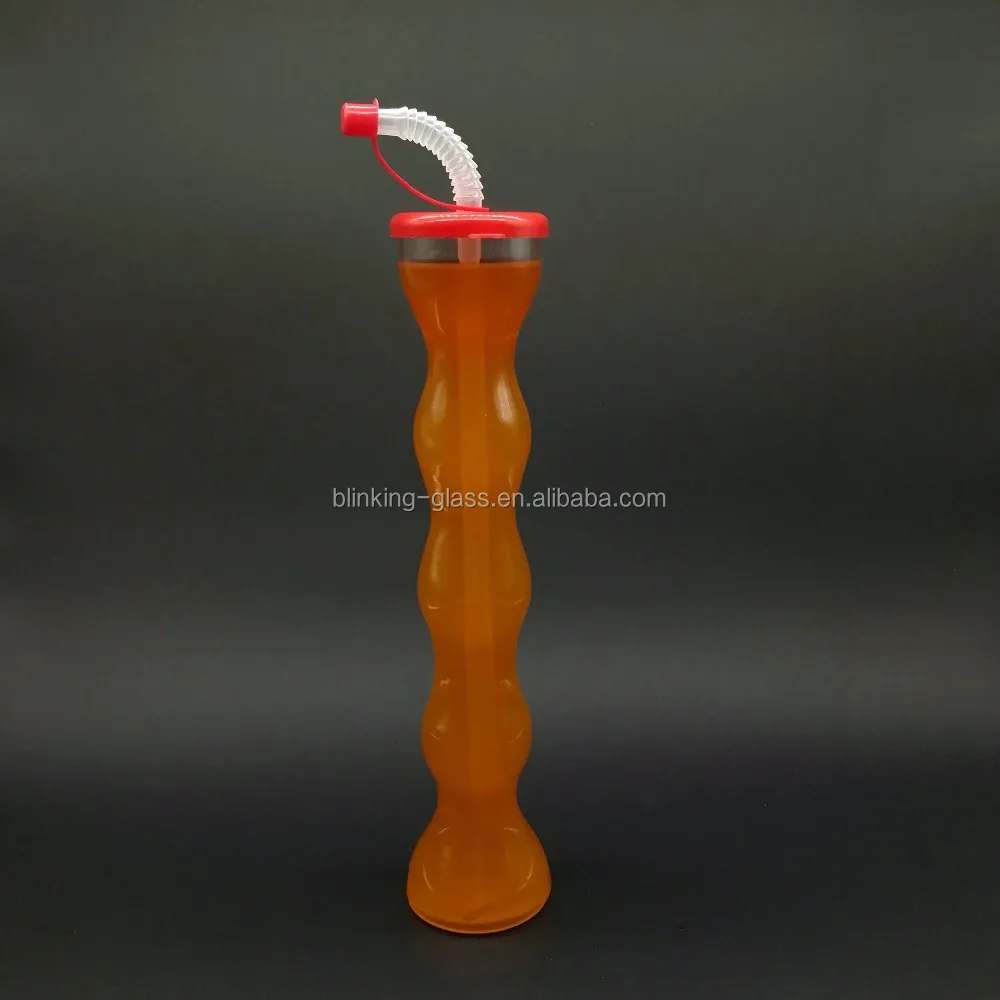 16OZ Plastic Slush Yard Cups with Straw - Perfect for Parties