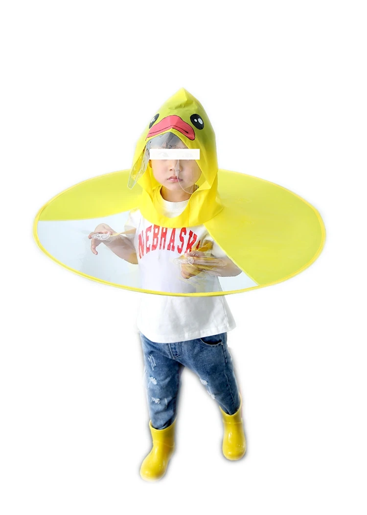 Fashion Kids Flying Raincoat Creative Raincoat Pvc Ufo Umbrella Chicken ...