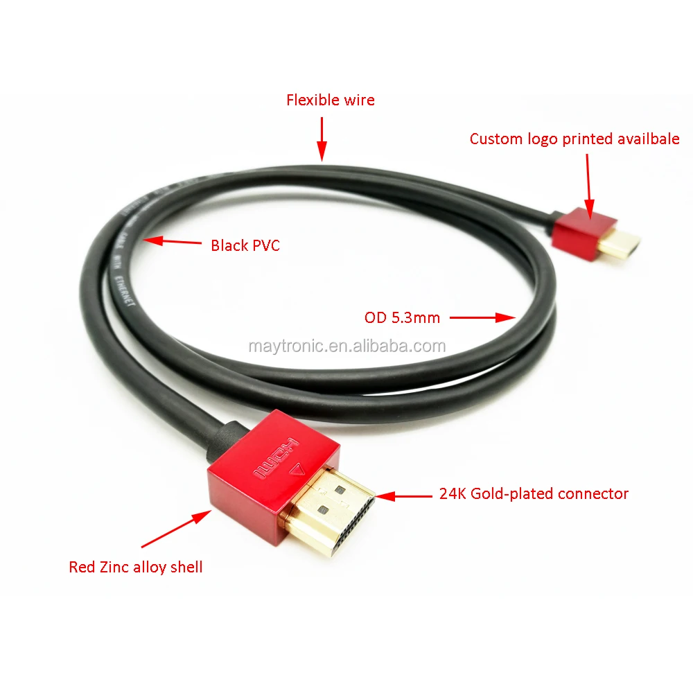 Custom Design Ultra Slim Hdmi 2.0 Cable Hdmi 4k@60hz - Buy Custom Hdmi ...