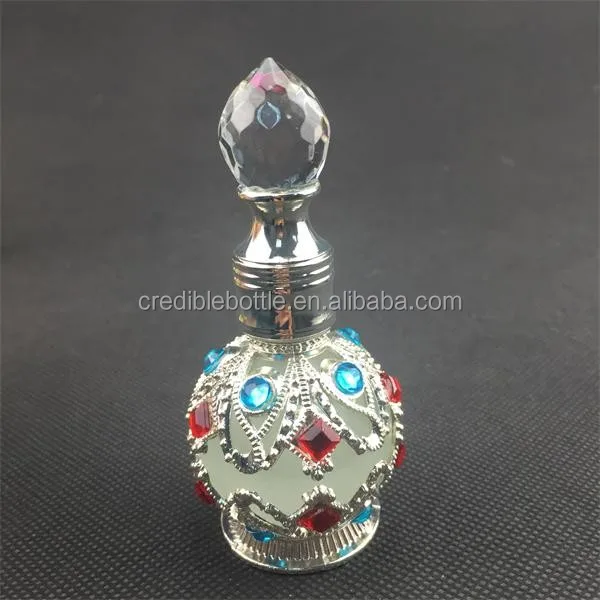 Unique Arabic Metal Perfume Bottle Withgestone And Glass Stick - Buy ...