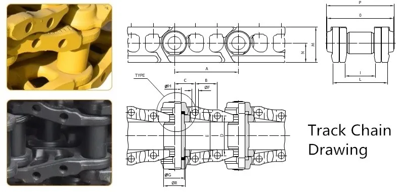 Excavator Track Link Assembly Track Chain For E60.ex120.ex200 - Buy ...