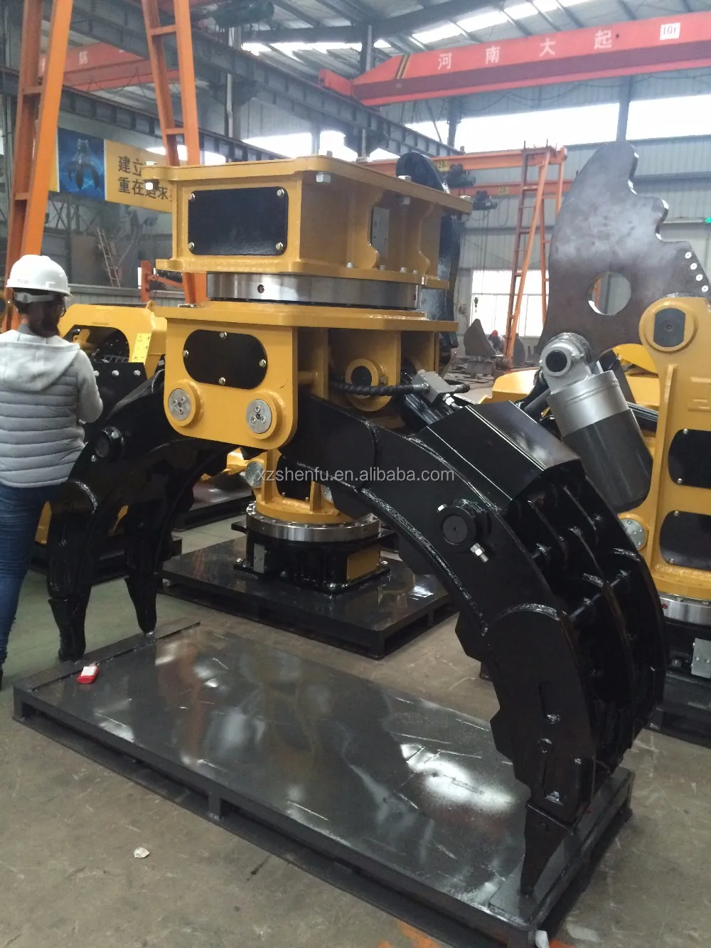 Rotating Stone Grapple Of Excavator Heavy Duty Grapple Hard Rock Picker ...