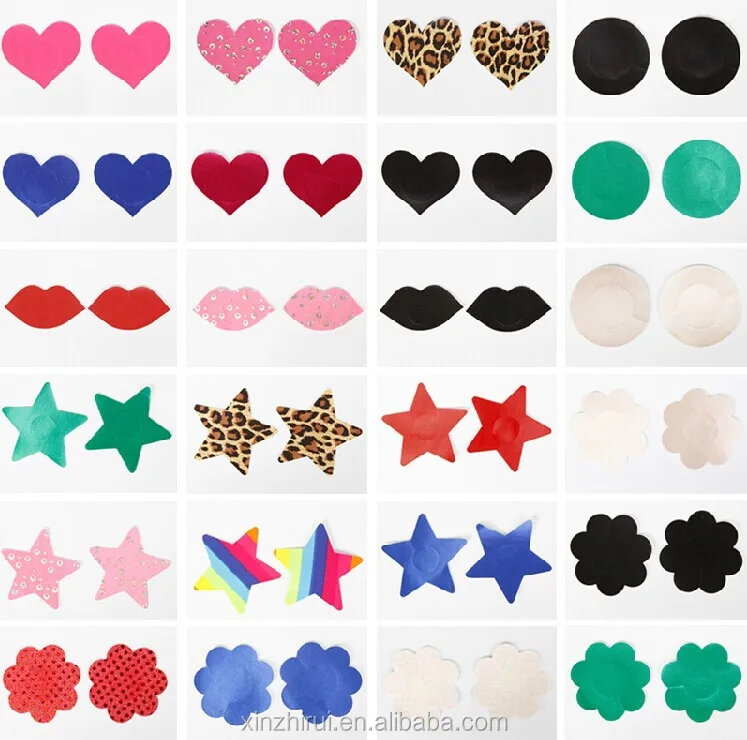 Mixed Heart Shape Sexy Disposable Stick On Nipple Cover Stripper ...