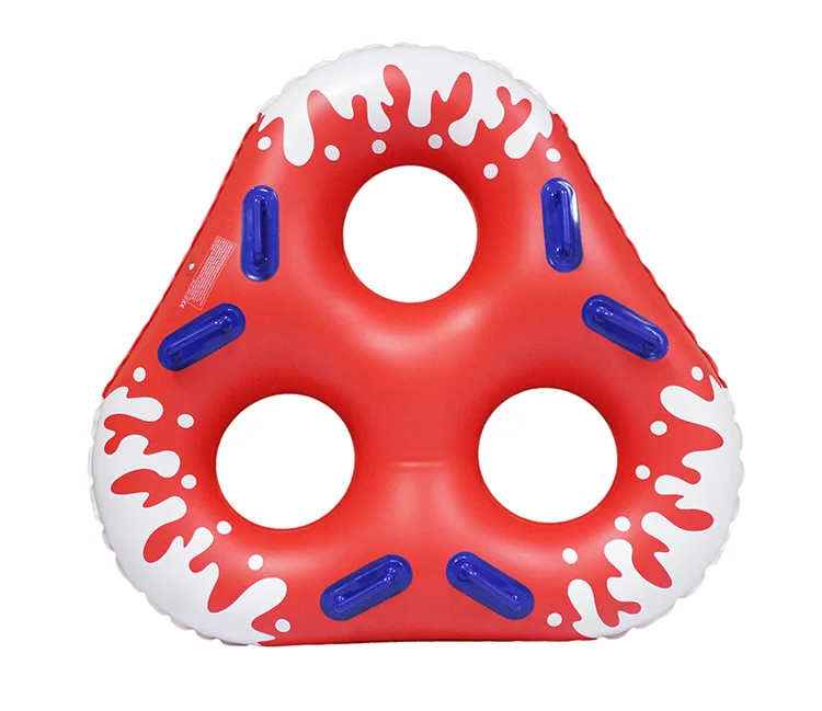 Heavy Duty Thick Vinyl 3-person Inflatable Tube Pool Float Island Water ...