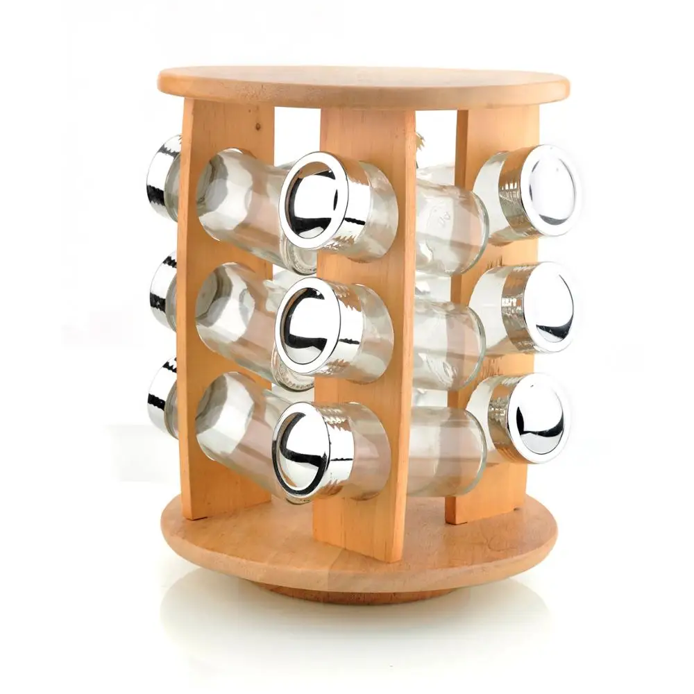 Factory Price New And Fashionable Wood Spice Revolving Wooden Spice ...