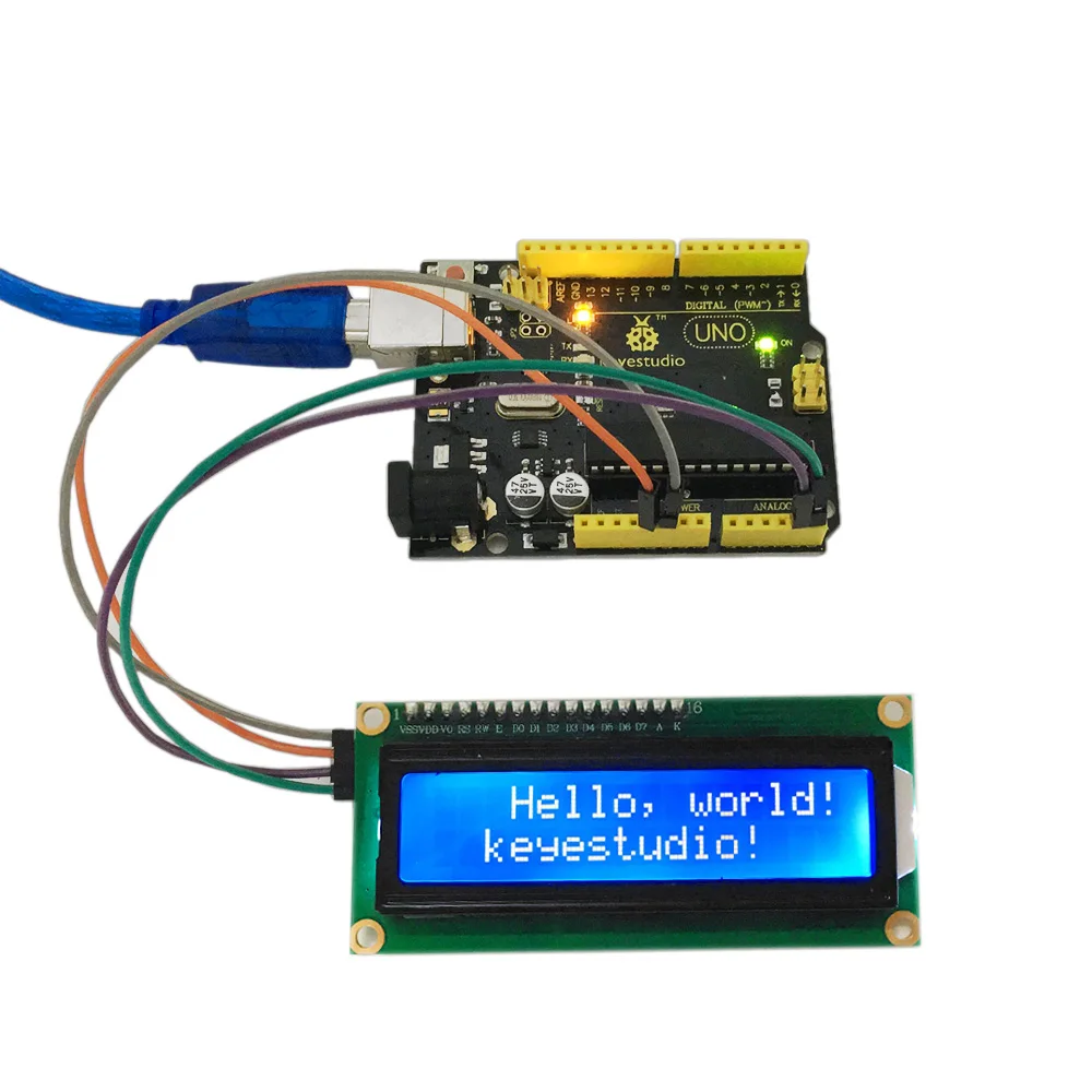 Keyestudio Blue Backlight Iic I2c Twi Lcd1602 Board Module Lcm 1602 Lcd Display Module - Buy ...