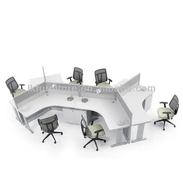 Modern 120 Angled Workstation With Partition Panel - Buy Angled ...