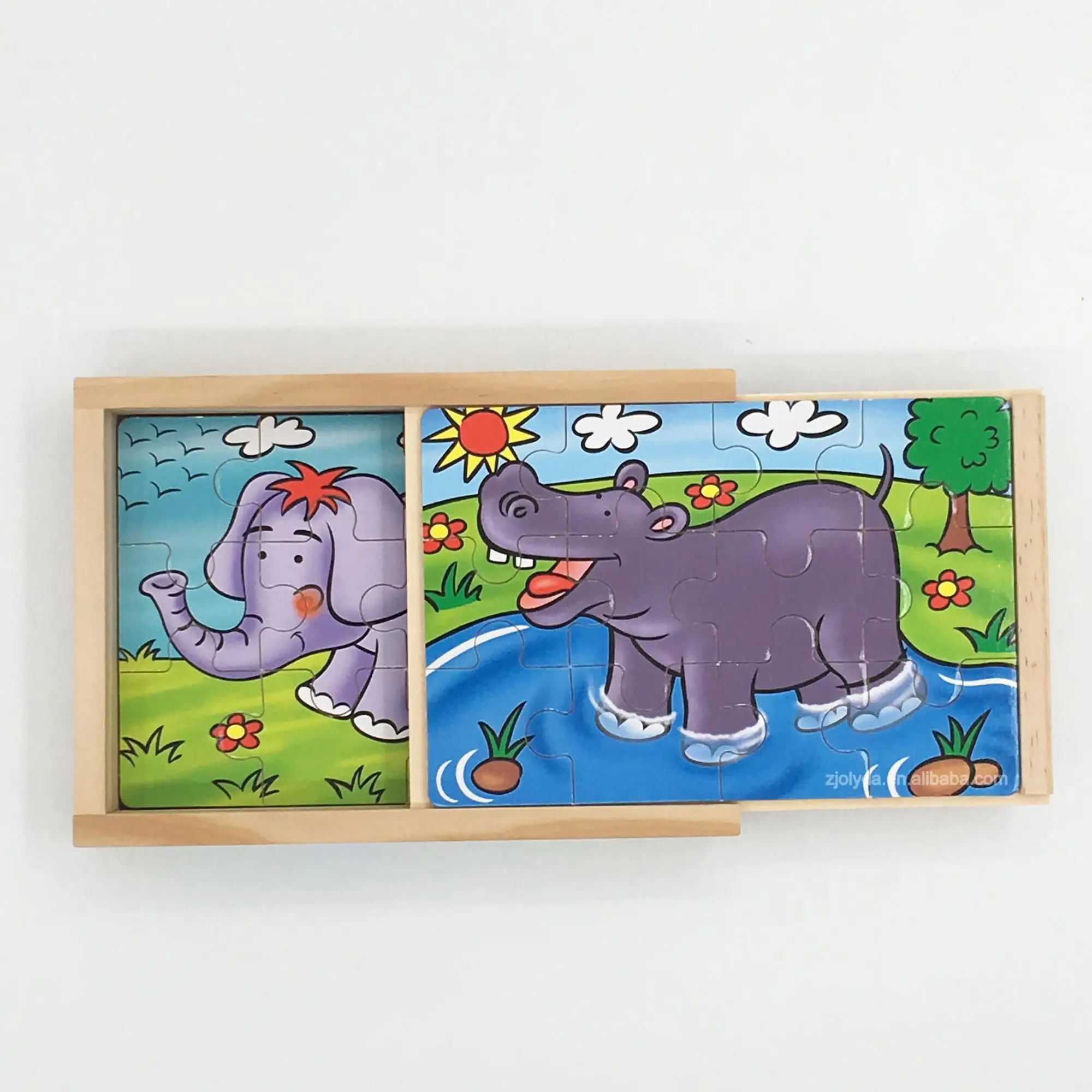 Wild Animal Jigsaw Puzzle In Wooden Box 4 Puzzles Included - Buy Puzzle ...