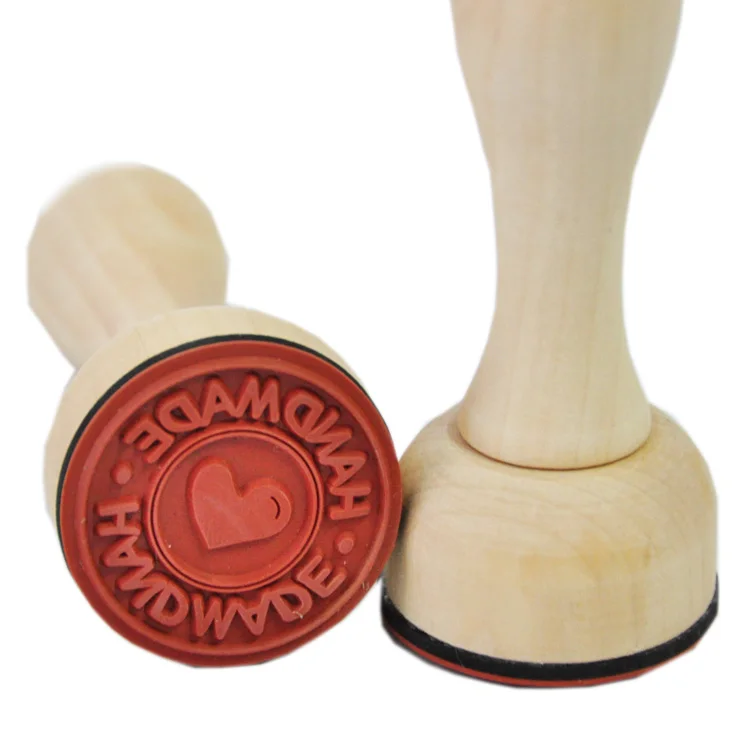 Handmade Scrapbooking DIY Wooden Handle Rubber Stamp