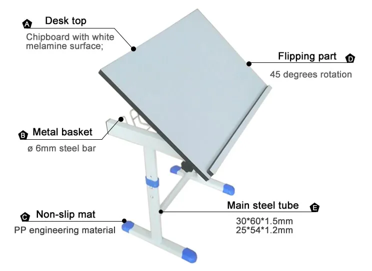 High School Art Classroom Students Using Tables Folding Shaped Desk