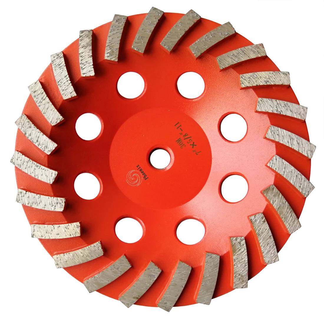 7 Inch Radial Segment Concrete Diamond Cup Wheel - 6000-9000 RPM
