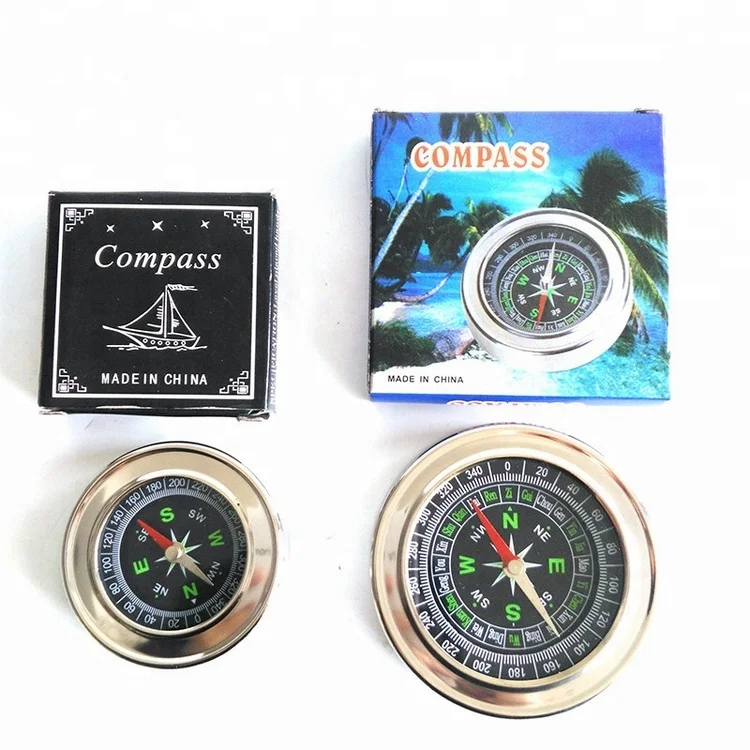 Mini Compass Outdoor Camping Hiking Trekking Metal Stainless Steel Compass Travelling Round