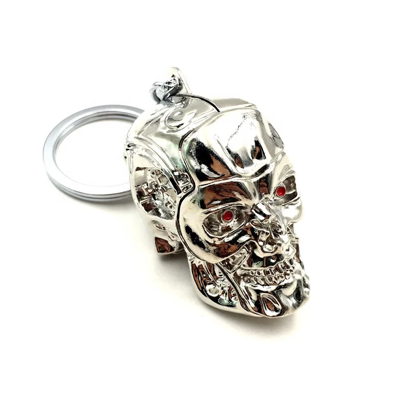Movie Terminator 3d Metal Head Keychain Charms Fashion Skeleton ...