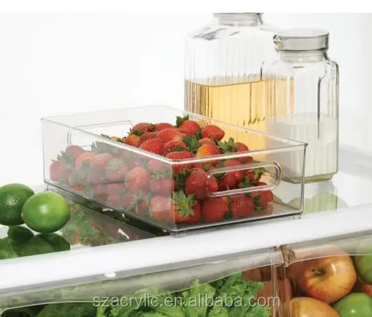 Custom Acrylic Refrigerator And Freezer Storage Organizer Bins For ...