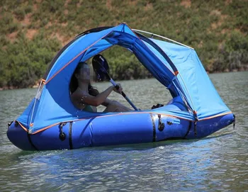 Foldable Blue Inflatable Shoal Tent Floating Water Boat Raft Tent For ...