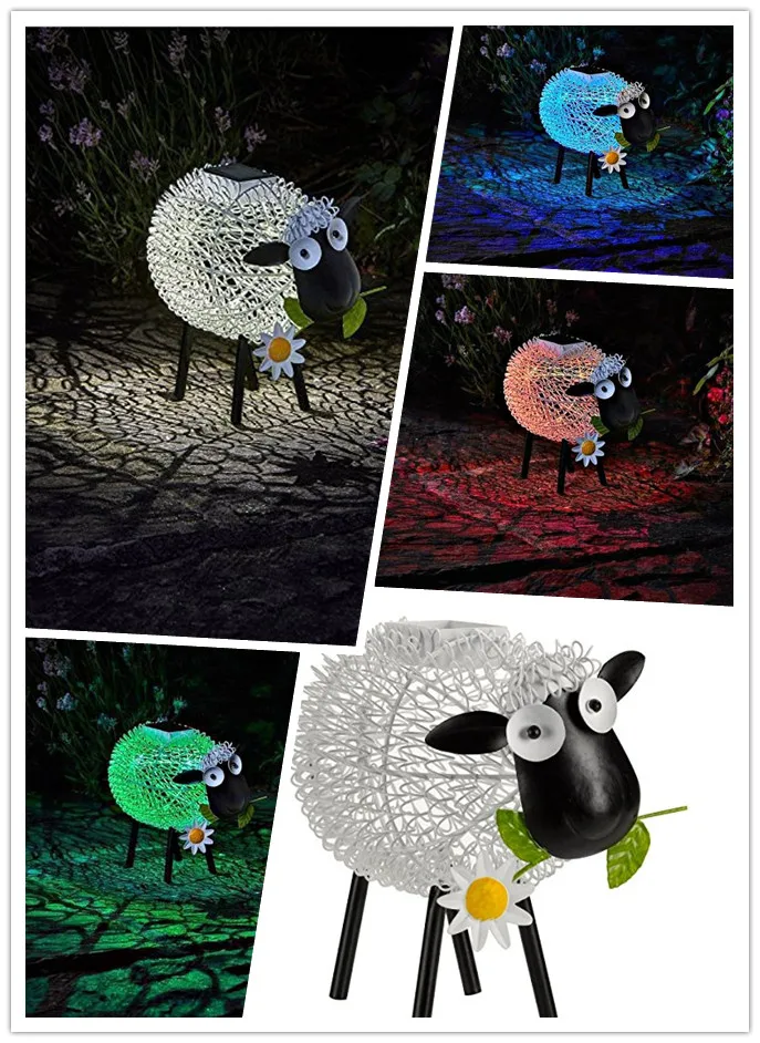 Metal Dolly Led Sheep Garden Decor - Solar Powered Light
