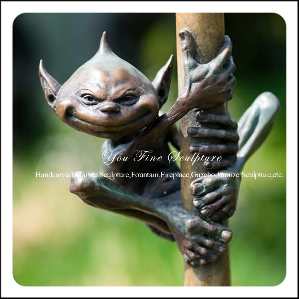 Life Size Bronze Goblin Statue for Garden Decor - Handcarved Metal ...