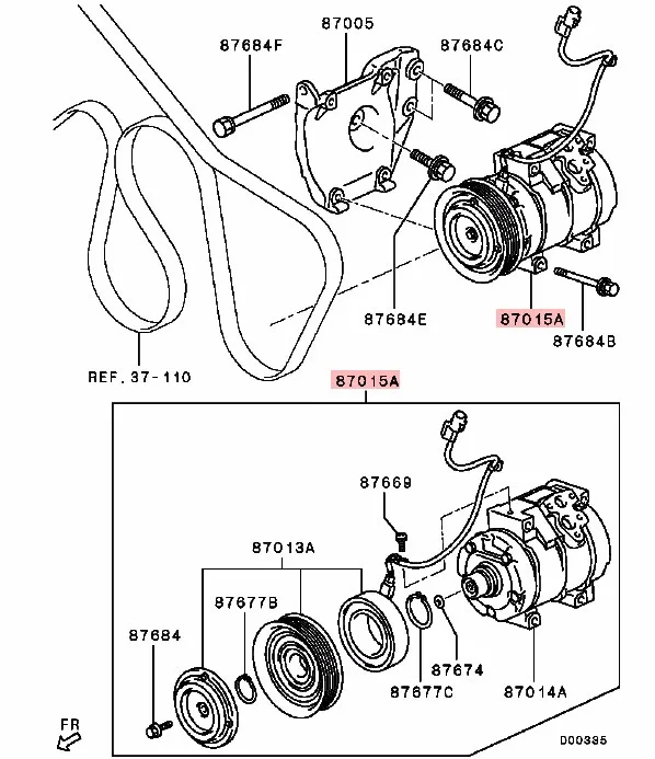 Ac Compressor Clutch Assy For Mitsubishi Pajero Montero V93w V97w ...