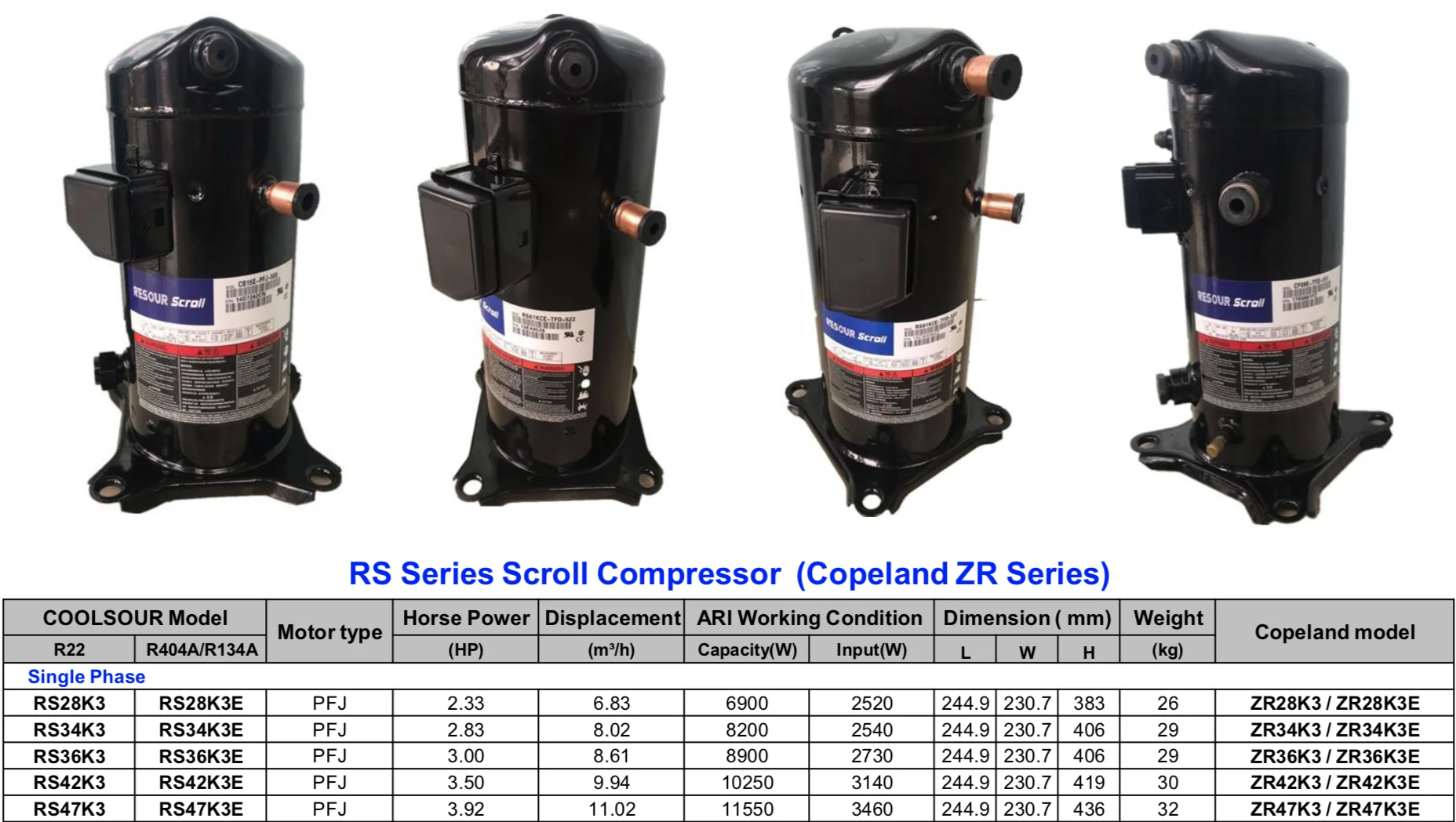 Copeland Scroll Compressor 5HP ZB58KQE-TFD-550 - Reliable Performance