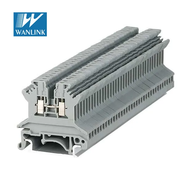 High Voltage Grey Din Rail Terminal Block Brass Surface Mount Terminal ...
