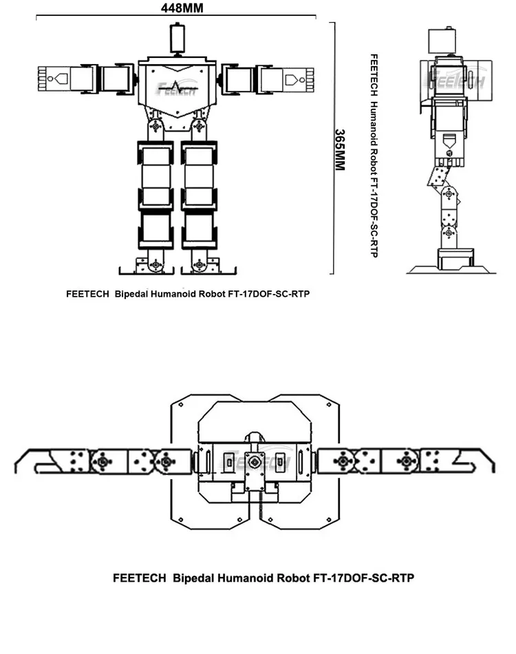 17 Dof Humanoid Biped Robotic Educational Robot Kit Bracket/aluminum ...