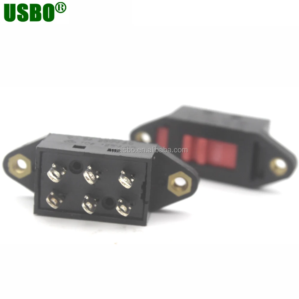 2P1T Switch - Black 5A 250V Voltage Conversion Slide Switch