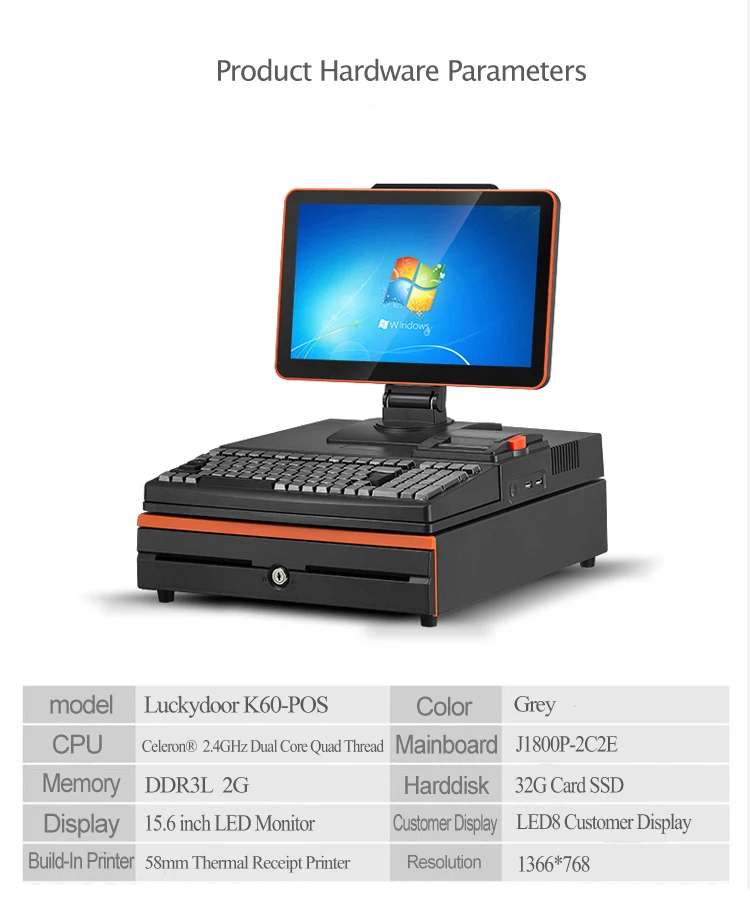 K60-pos Restaurant Retail Cashier Billing Pos Machine System Ordering Cash Machine With Pos ...