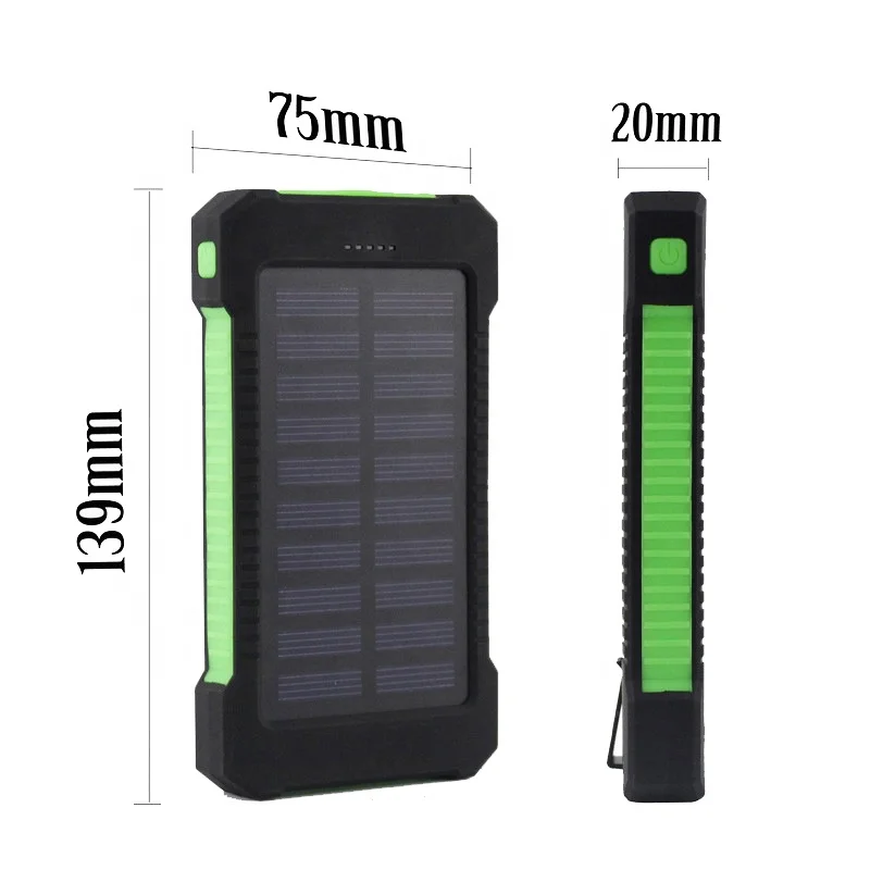 Outdoor Waterproof Solar Power Bank 8000mah Portable Charger Extra ...