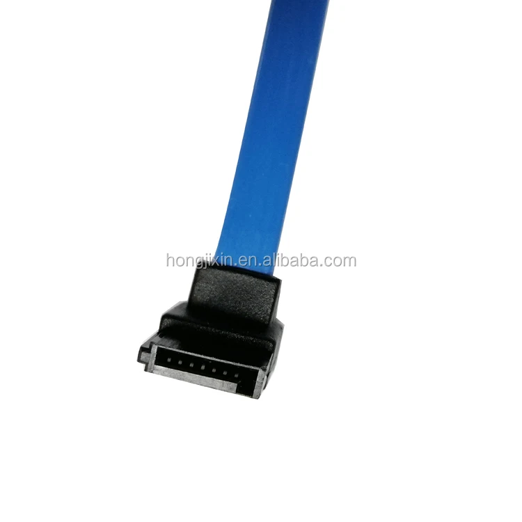 Hjx 300mm Sata 7pin 180 To 90 Degree Data Blue Cable For Computer ...