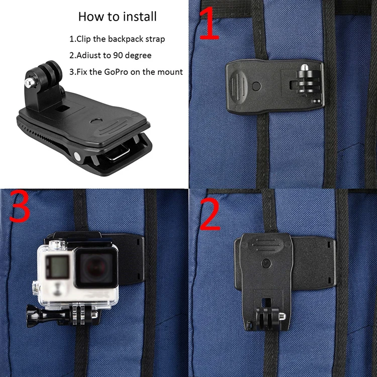 Quick Clip Bracket For Gopro Action Camera Go Pro 4k Silver Black ...