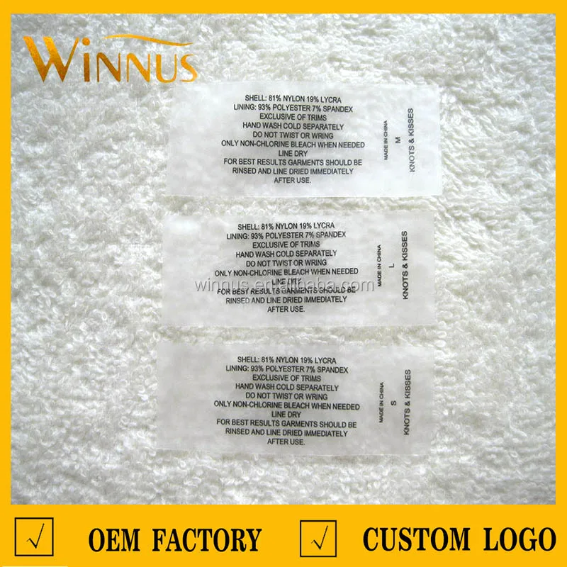 Custom Print Bathing Suit Swimwear Tpu Clothing Care Label - Buy Tpu ...