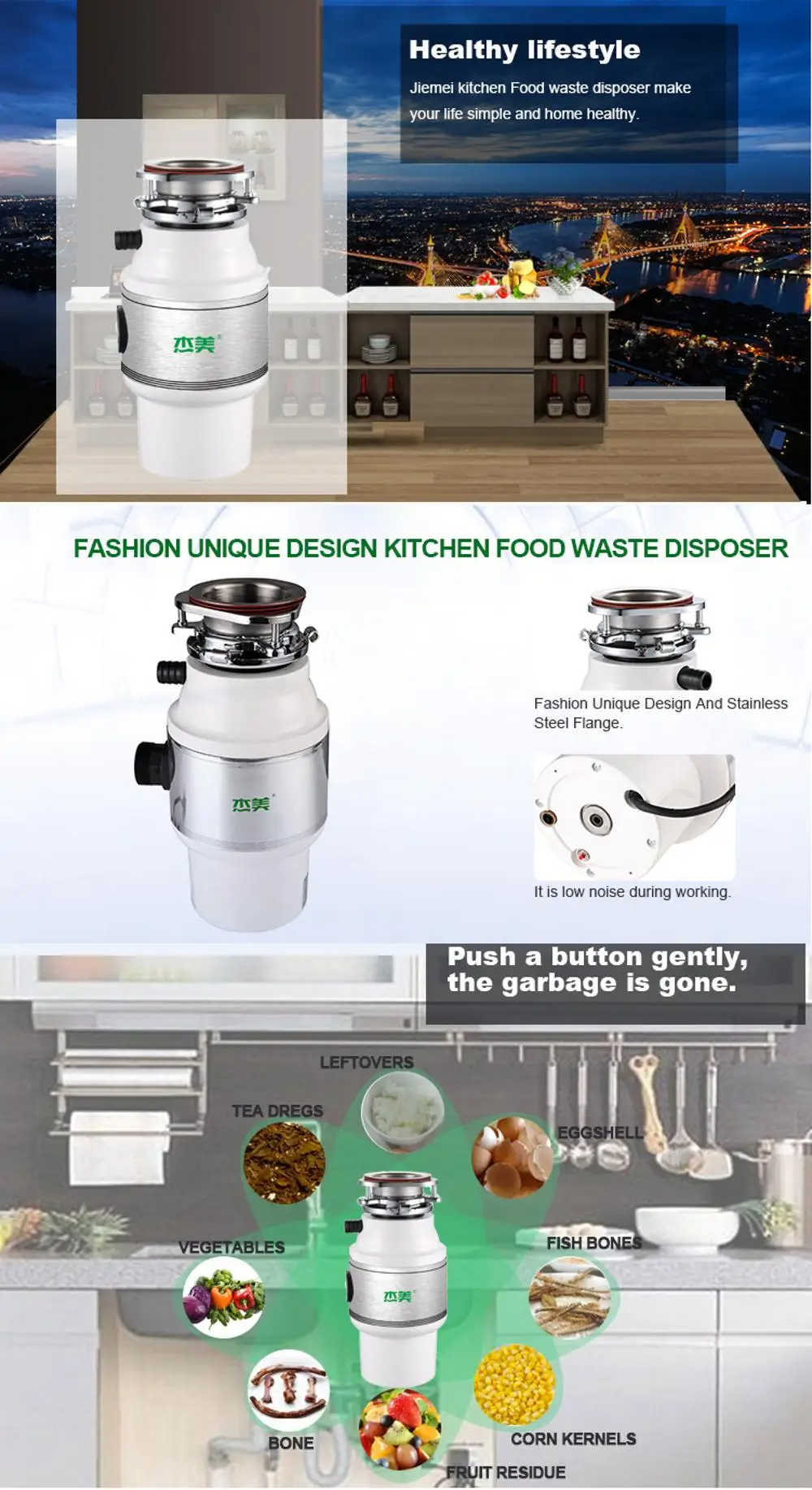 Stainless Steel Grinding Chamber And Continuous Feed Type Food Waste ...